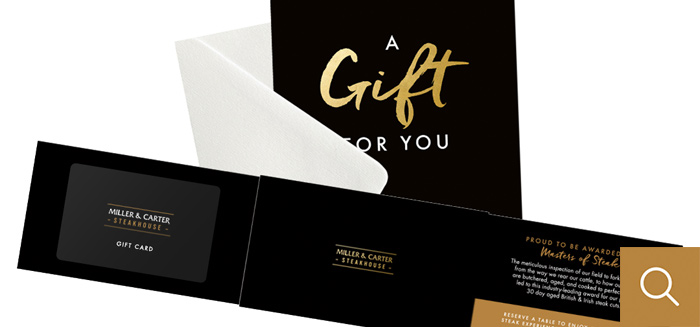 Our resturant gift cards make the perfect present I Miller & Carter