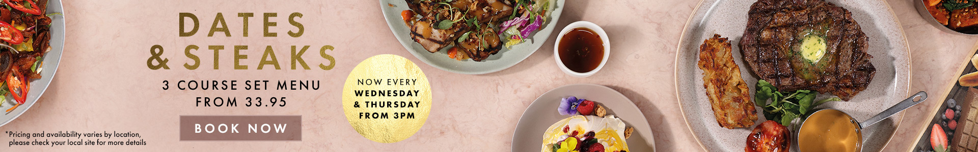 Dates & Steaks at Miller & Carter Greenmount